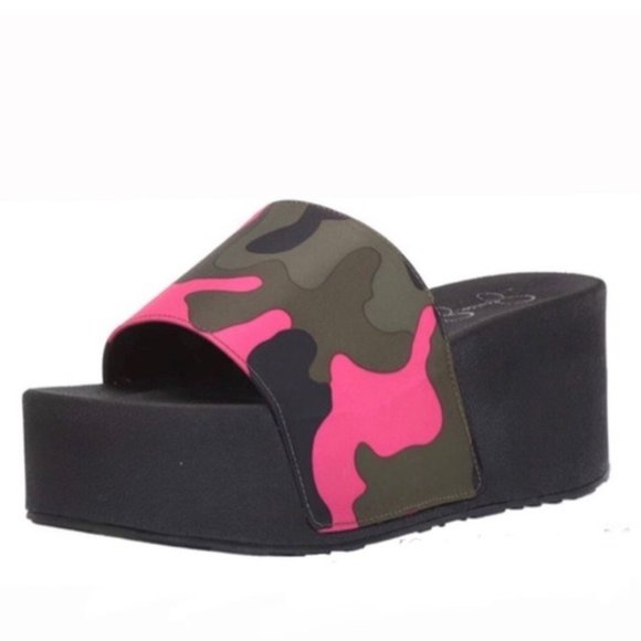 Jessica Simpson | Shoes | Jessica Simpson Camo Slide Sandals Fialle ...